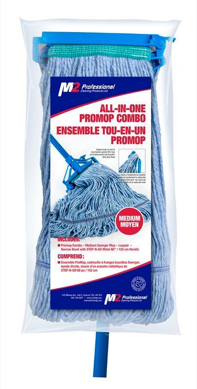 ProMop Combo - 60" Step-N-Go Metal Handle and Blue Loop Mop
